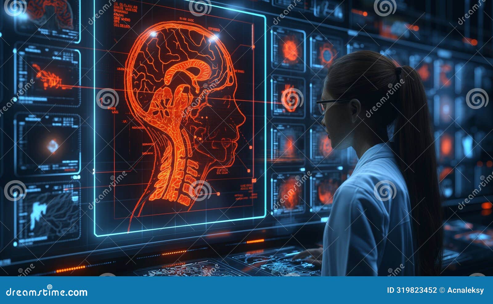 Human and Artificial Intelligence Interaction Concept. Artificial ...