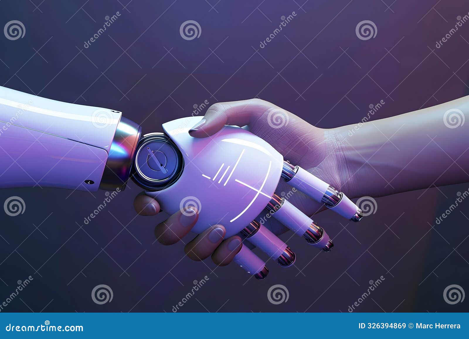 Human and Artificial Intelligence Robot Hand Connection Interaction ...