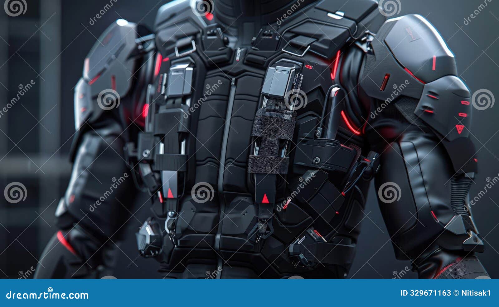 Human Augmentation Exoskeleton Suit Stock Illustration - Illustration ...