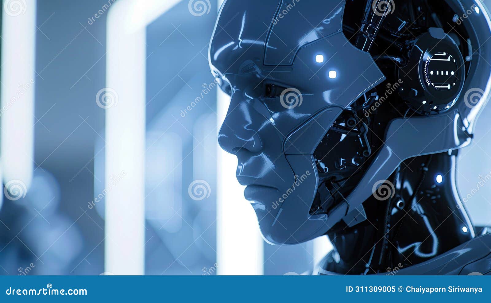 Human Augmentation Lab Scifi Ambience Spotlight Effect Front Angle Stock Illustration ...