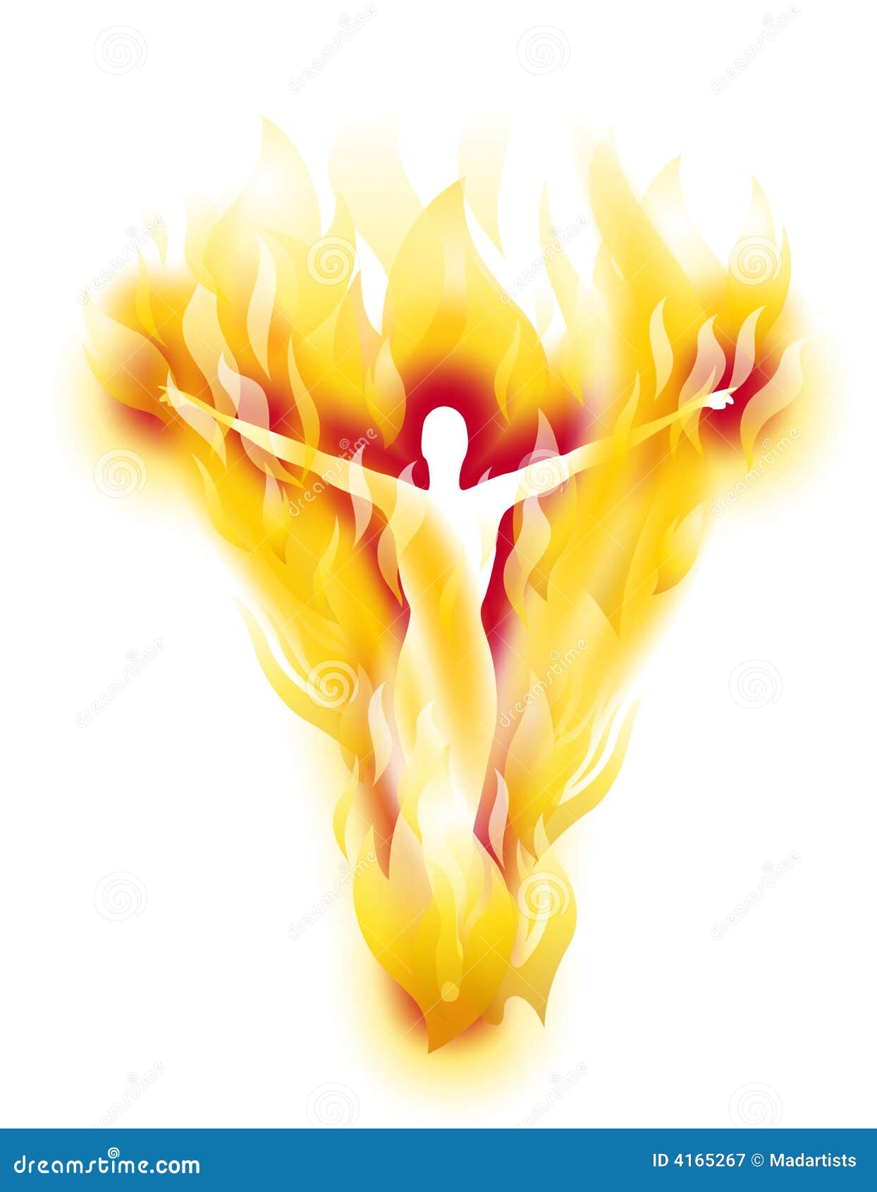 The Human Aura Fire Silhouette Stock Illustration - Illustration of ...