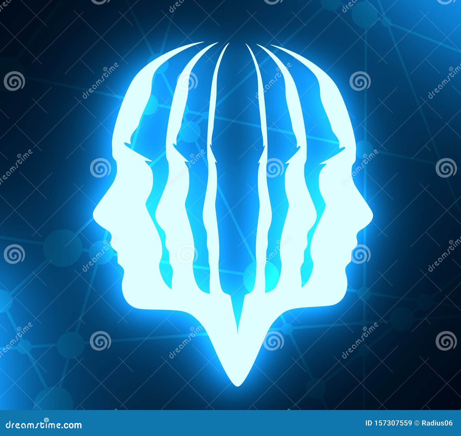 Multi face portrait. stock illustration. Illustration of difference ...