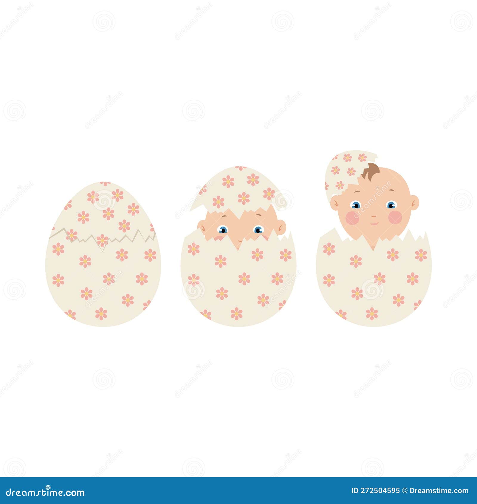 Human Baby Hatching from Egg, Embryo Development Evolution, Vector ...
