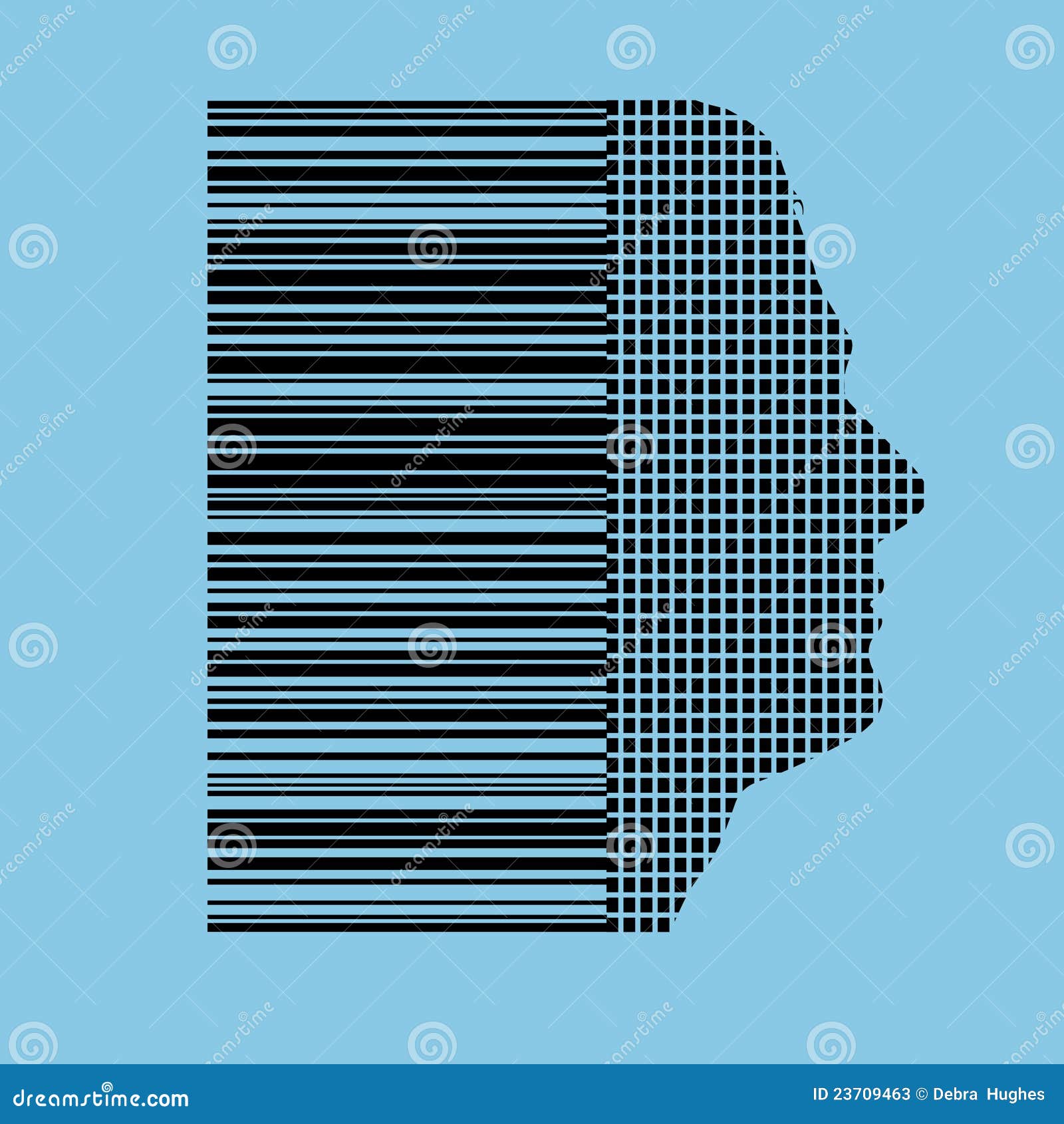 Human barcode profile stock vector. Illustration of binary - 23709463