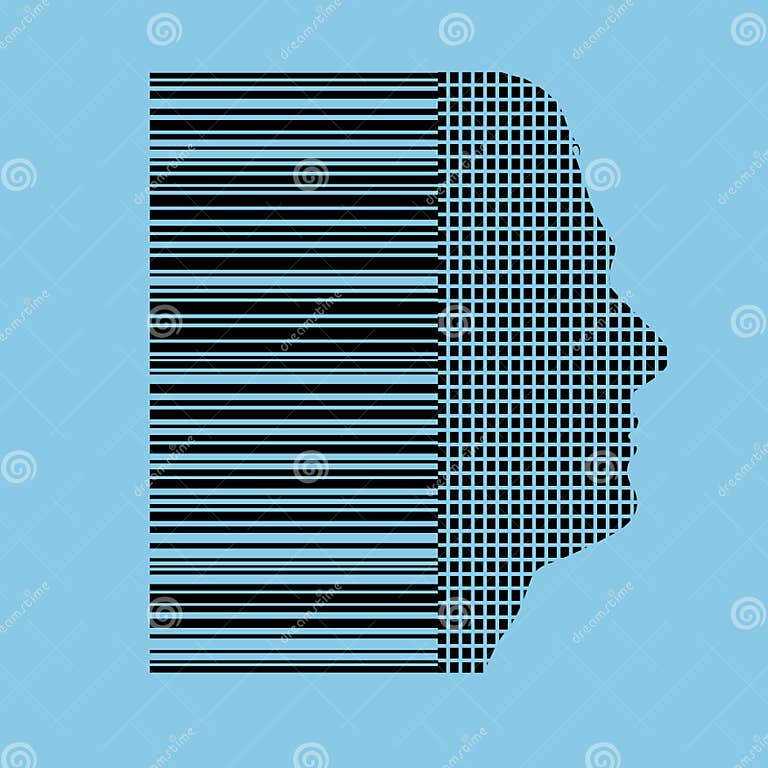 Human barcode profile stock vector. Illustration of binary - 23709463