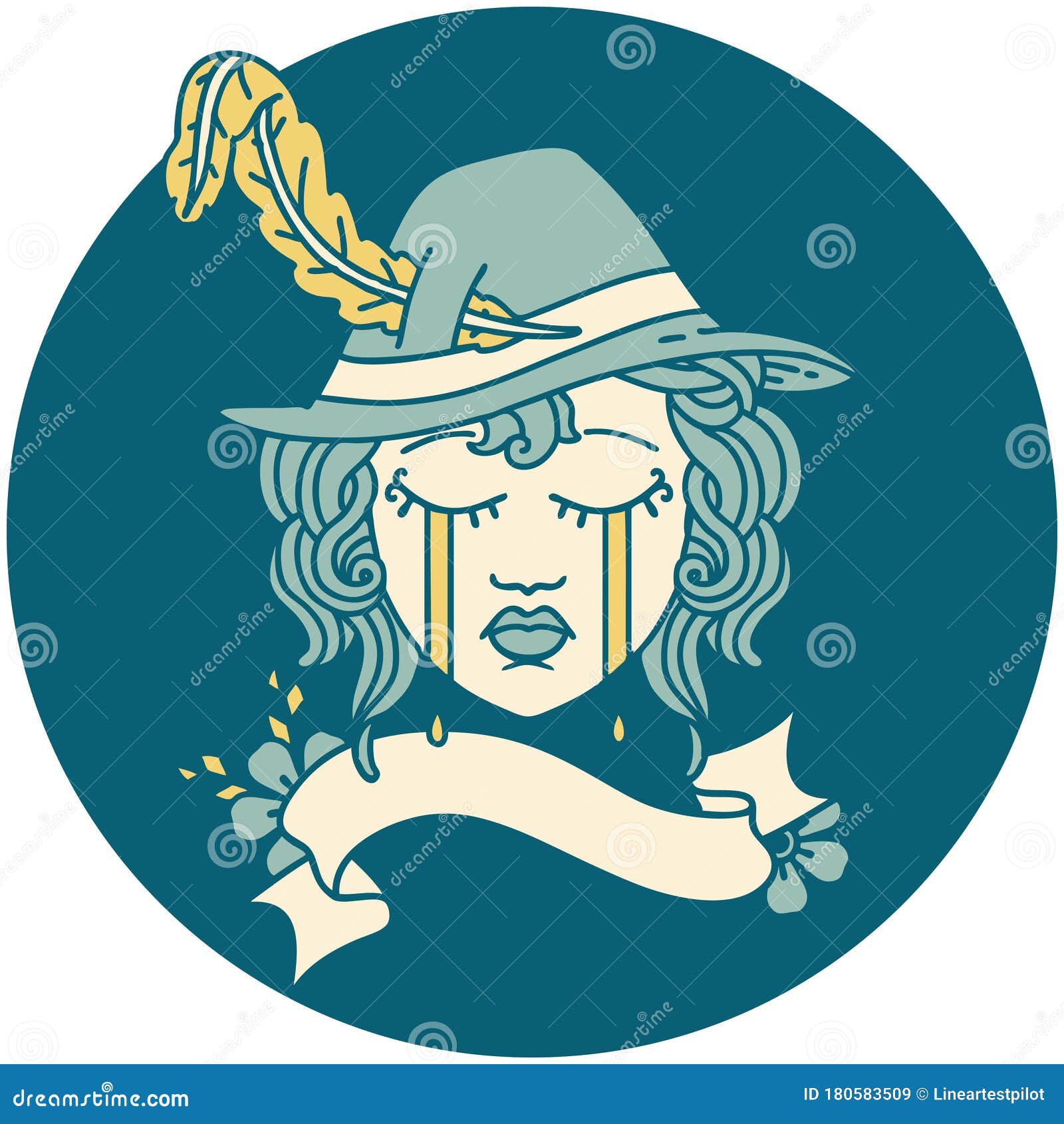 Human Bard Character Face Illustration Stock Vector - Illustration of ...