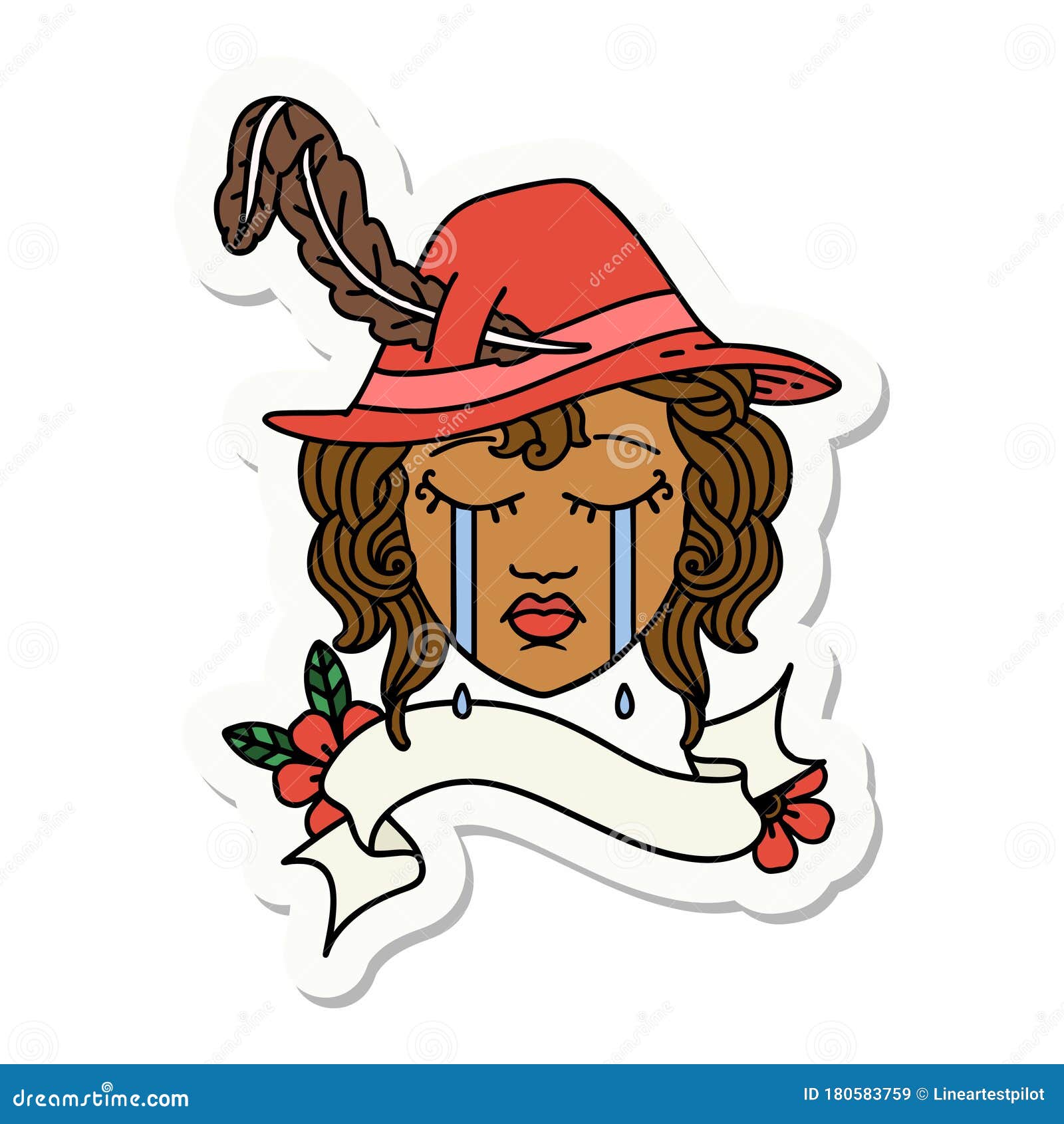 Human Bard Character Face Sticker Stock Vector - Illustration of game ...