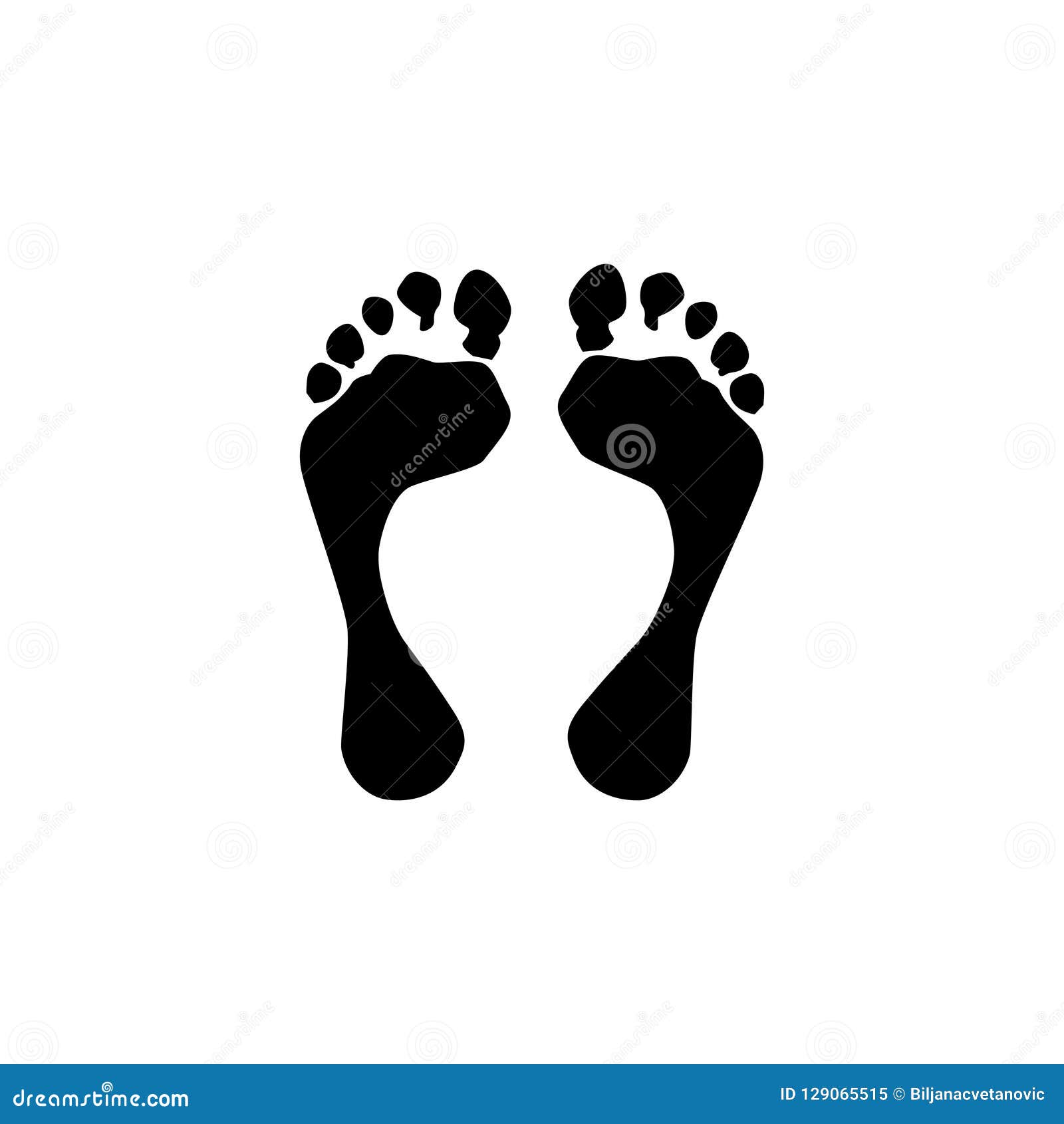 Barefoot prints stock vector. Illustration of life, barefoot - 129065515
