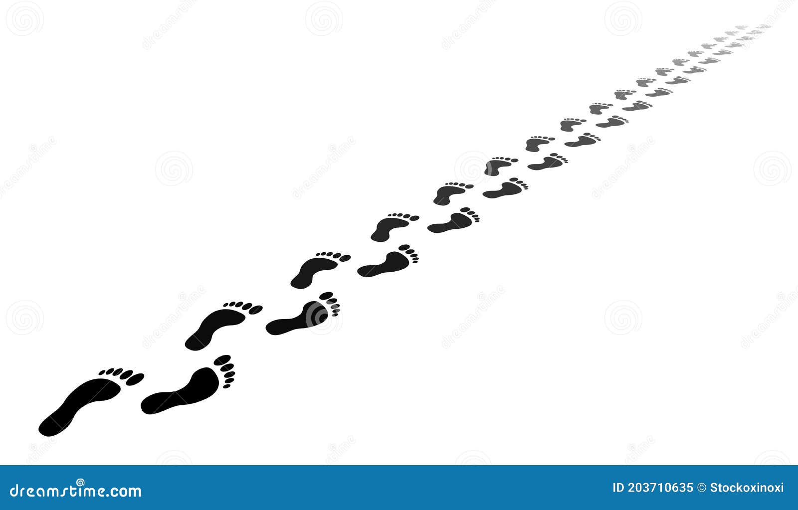 Human Barefoot Sole Footprint Point of View Footpath Silhouettes Stock ...