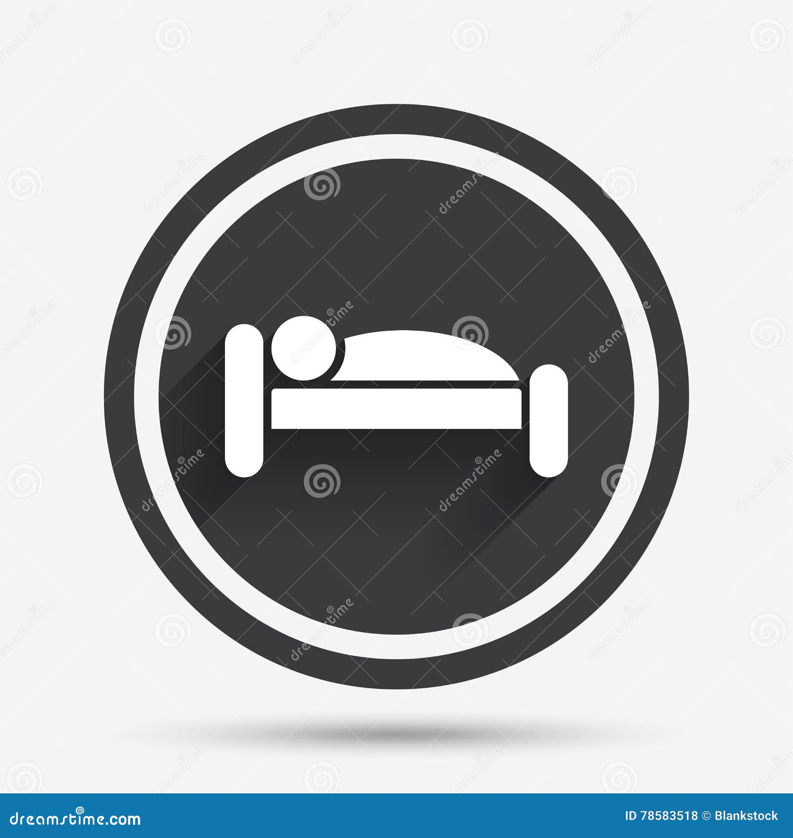 Human in Bed Icon. Rest Place. Sleeper Symbol. Stock Vector ...