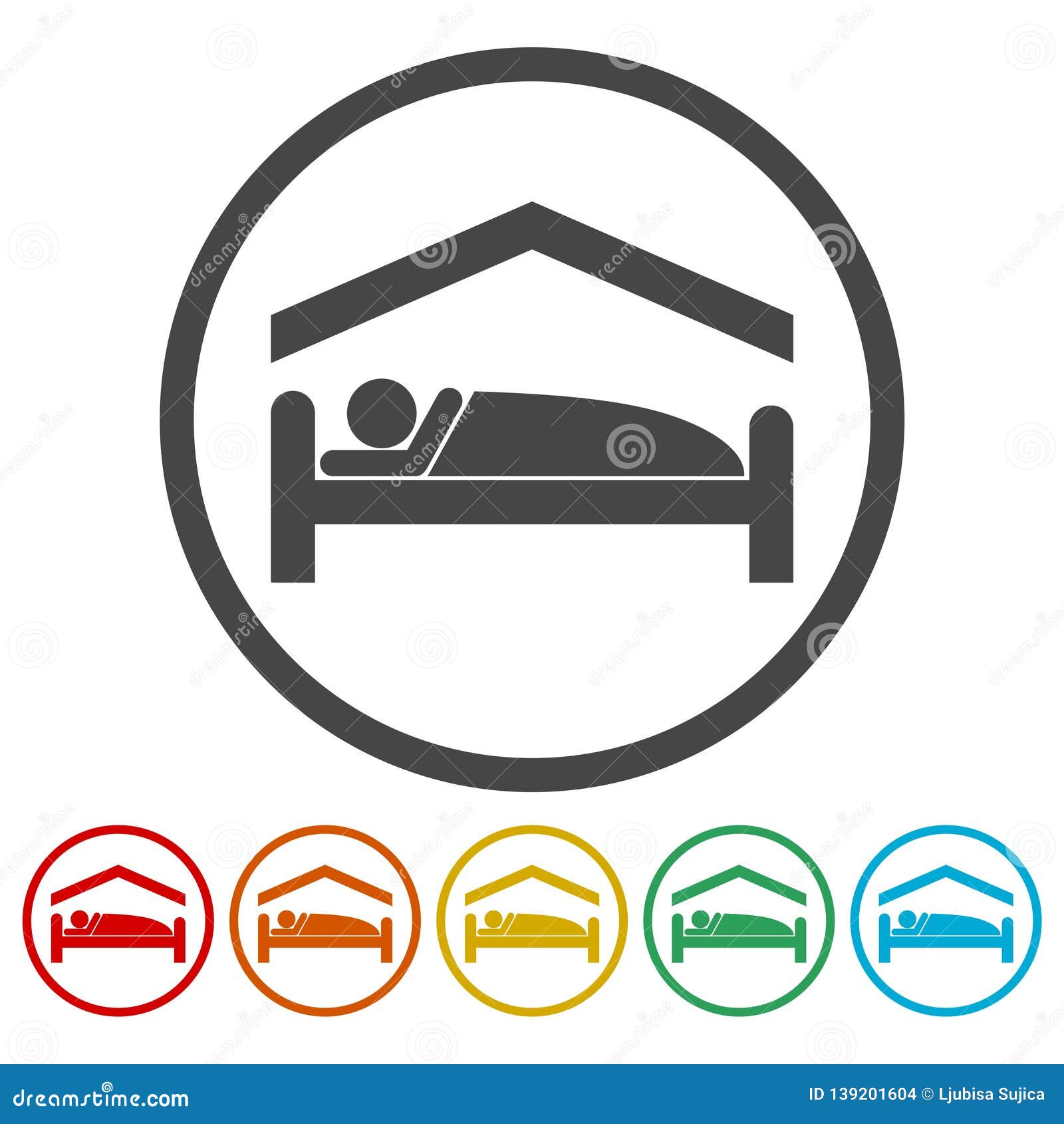 Human in bed sign icon stock vector. Illustration of blanket - 139201604