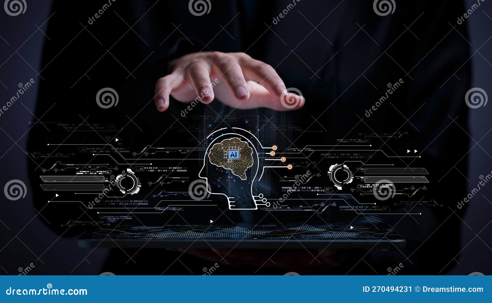 Human Being Exposed To Active AI Brain through Virtual Screen on Tablet ...