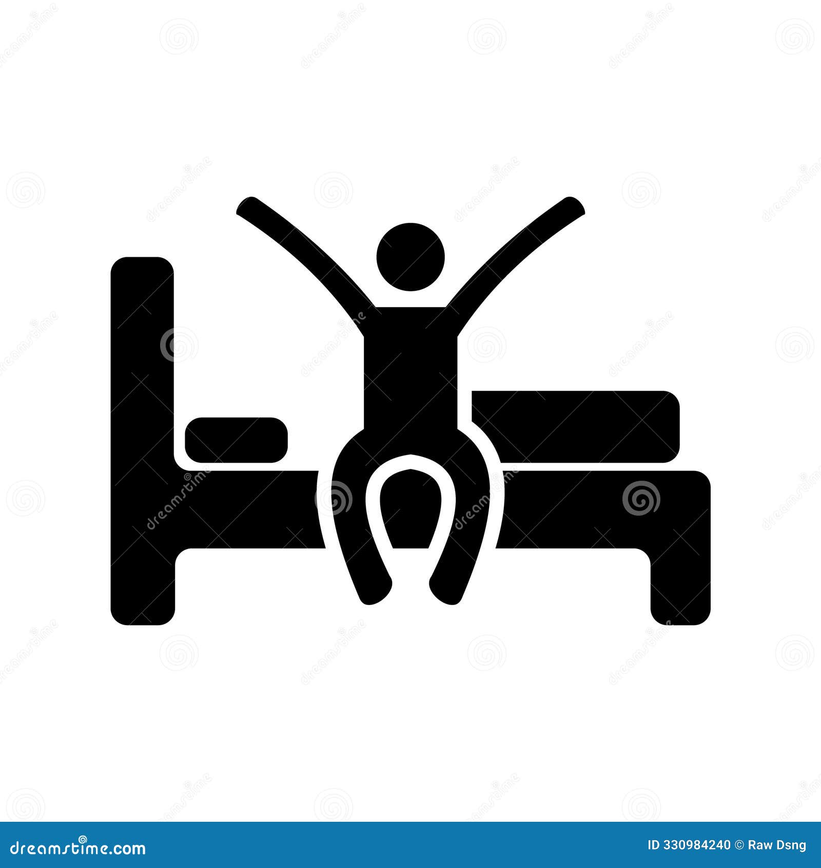 A Human Being Sitting on His Bed Stock Vector - Illustration of simple ...
