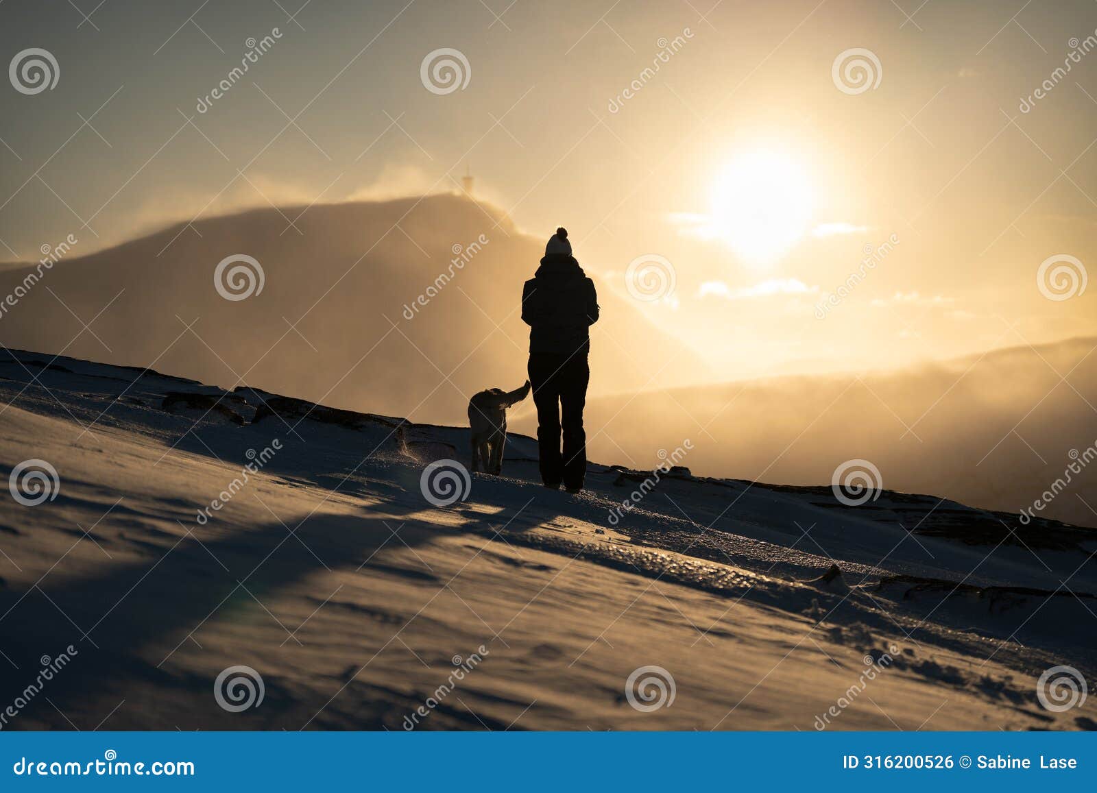 A Human with the Best Friend Stock Photo - Image of hill, cloud: 316200526