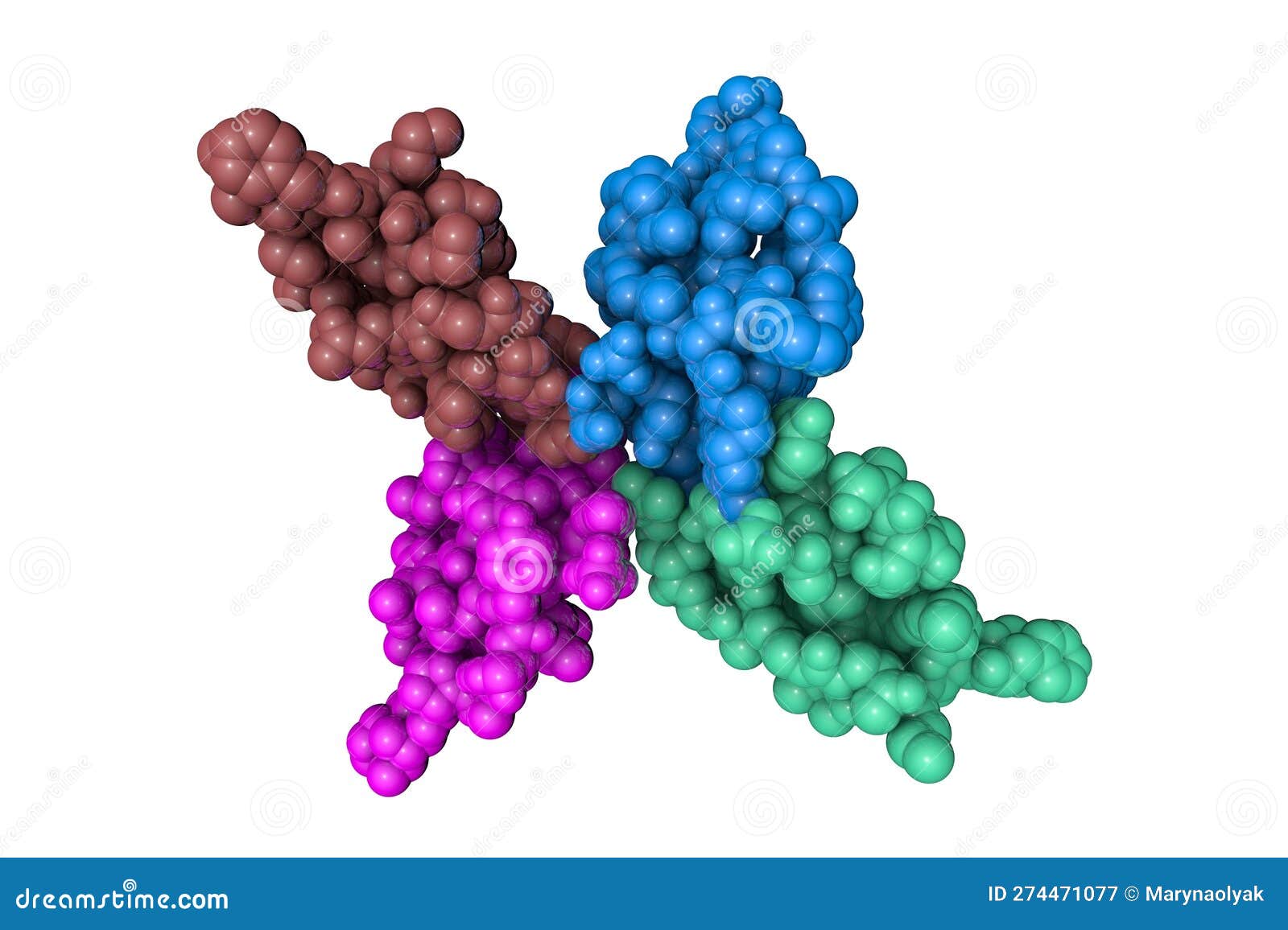Human Beta-defensin-1. Rendering with Differently Colored Protein ...