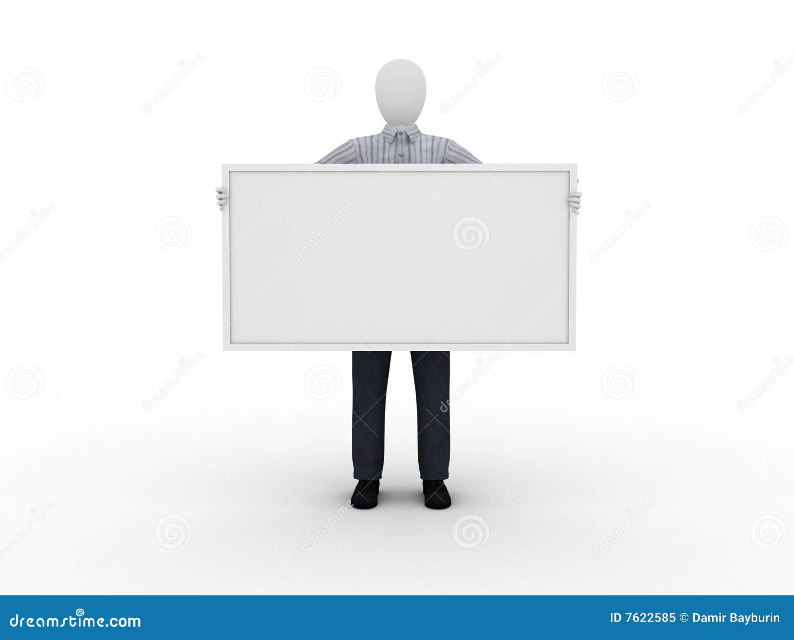 Human with billboard stock illustration. Illustration of isolated - 7622585