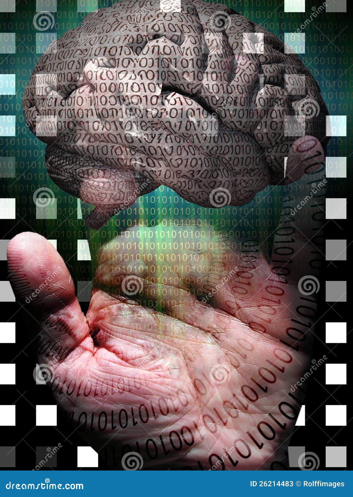 Human Binary Hand stock illustration. Illustration of computer - 26214483