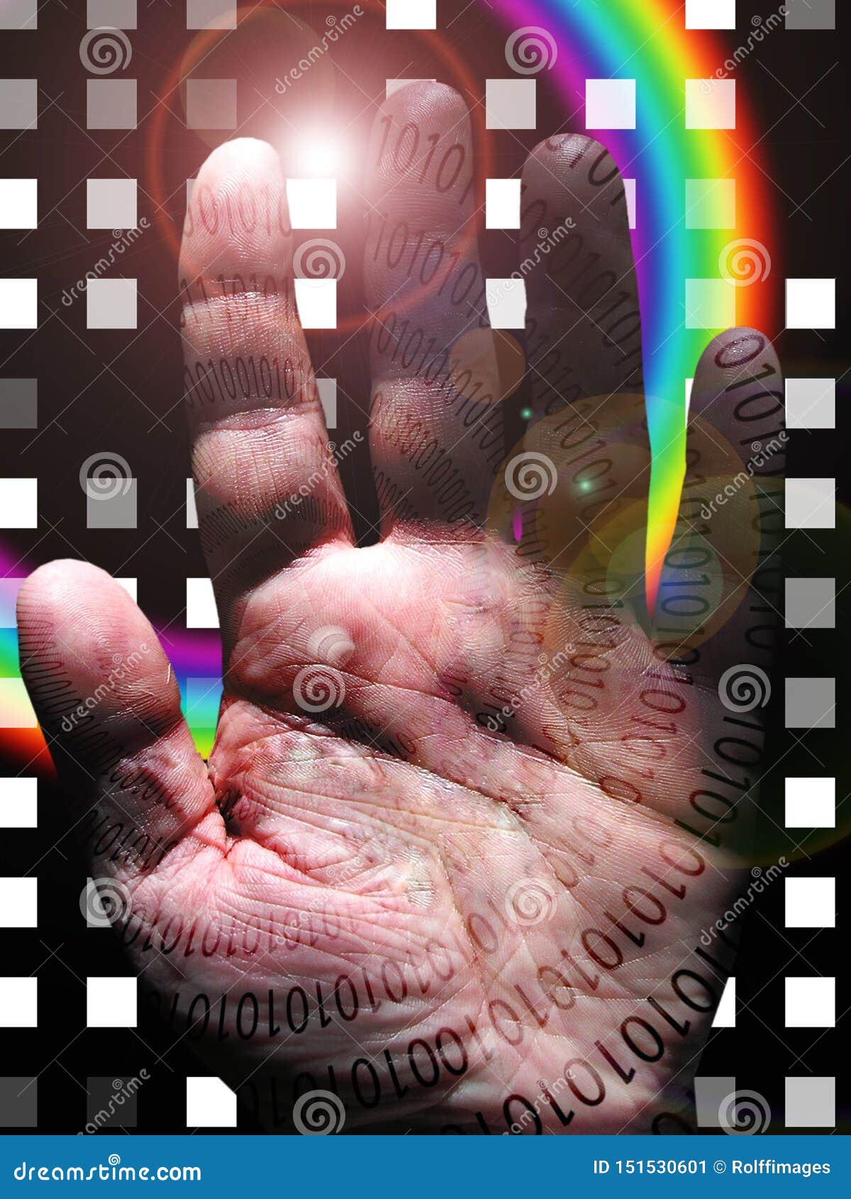 Human Binary Hand stock illustration. Illustration of abstract - 151530601