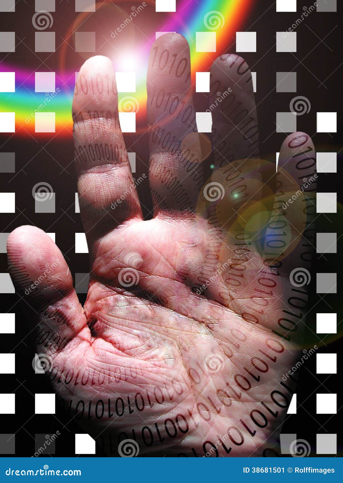 Human Binary Hand stock illustration. Illustration of binary - 38681501