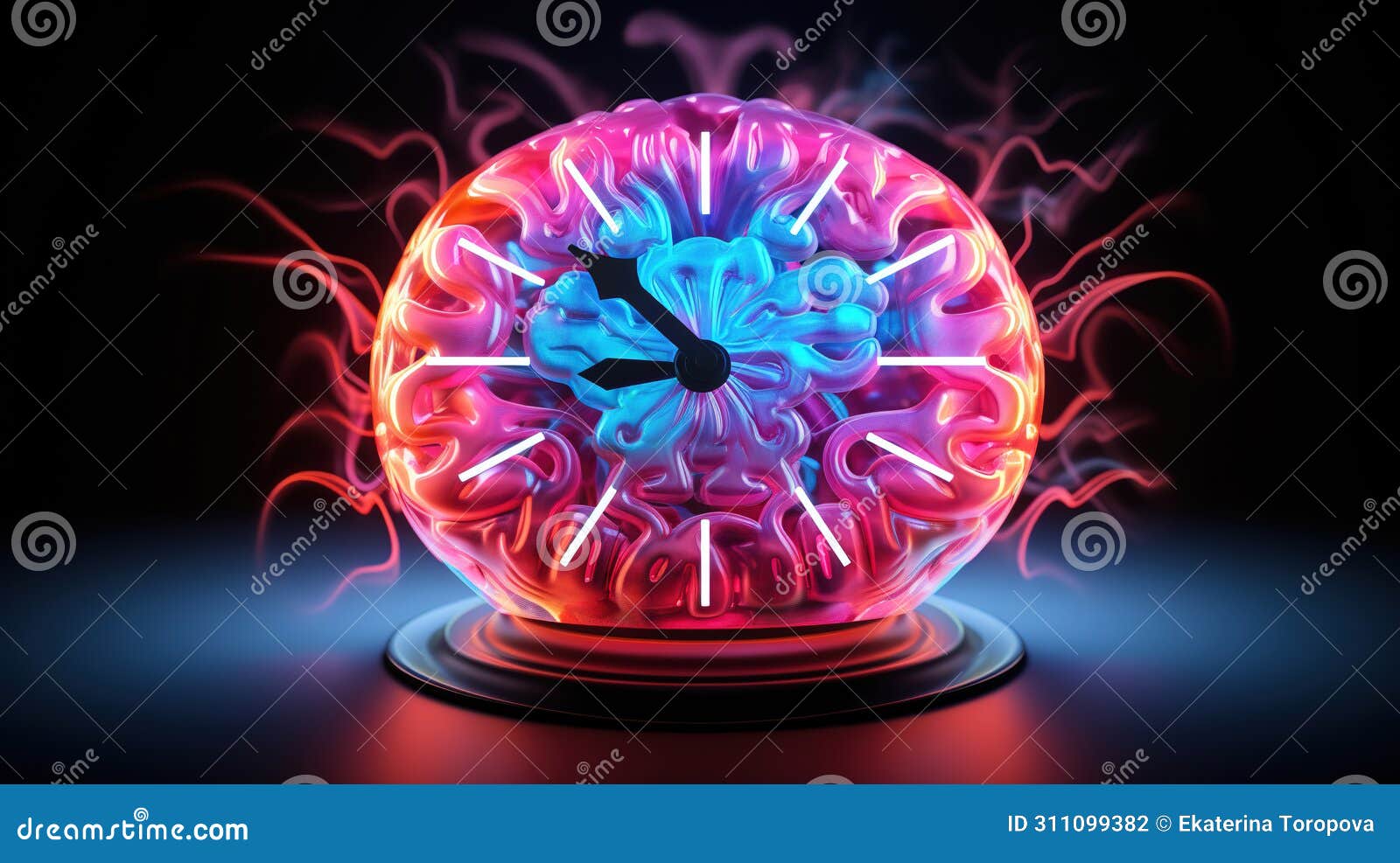 Human Biological Clock in Form of Brain with Arrows in Accordance with ...