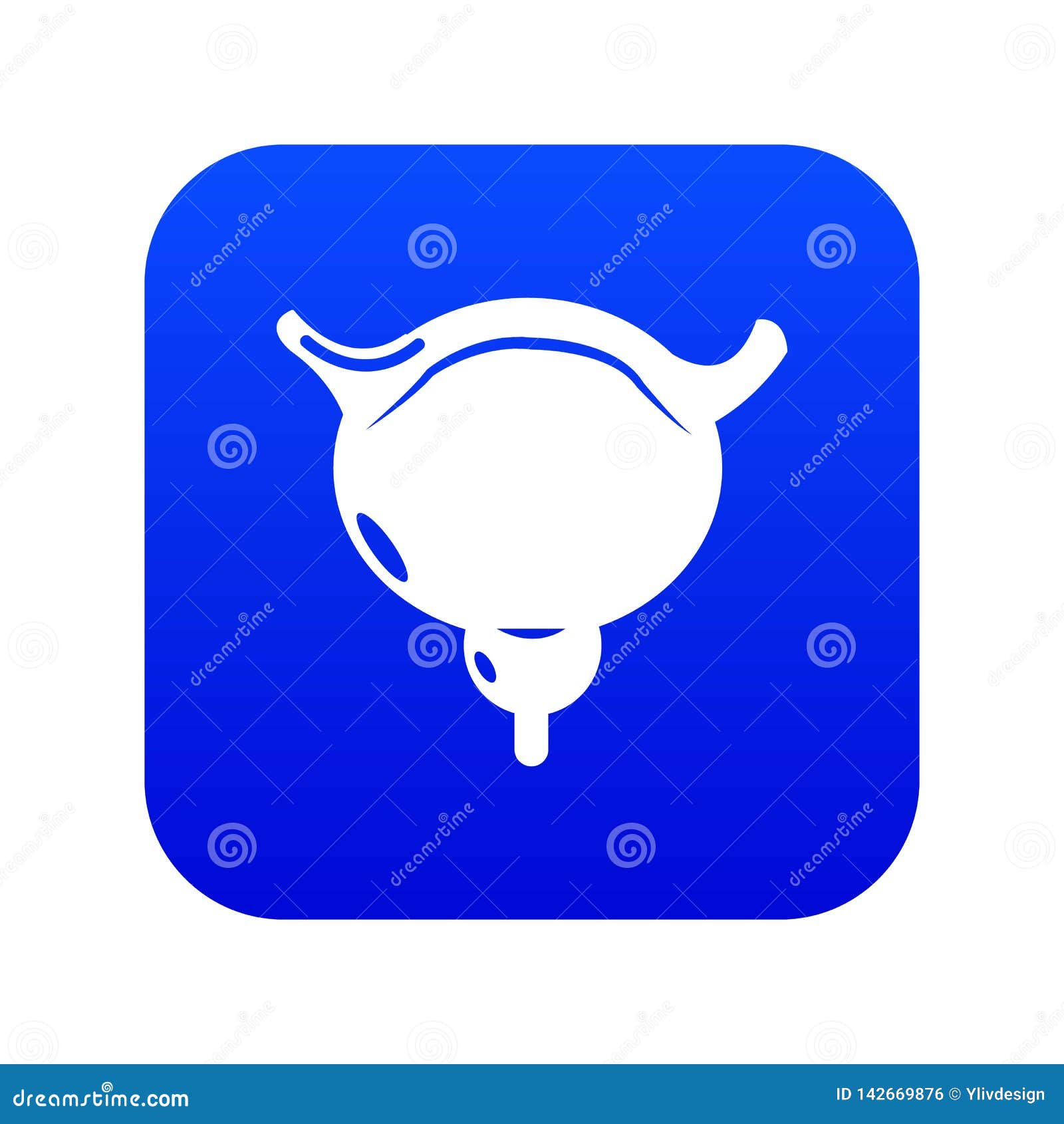 Human Bladder Icon Blue Vector Stock Vector - Illustration of lineart ...