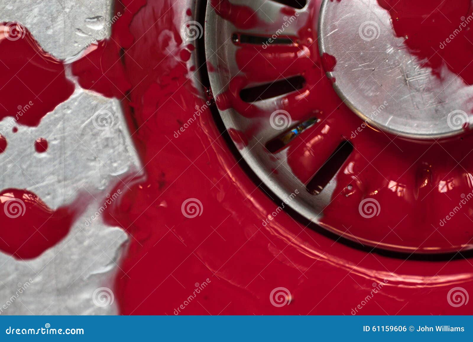 Human Blood in a Chrome Bath Stock Photo - Image of liquid, murder ...