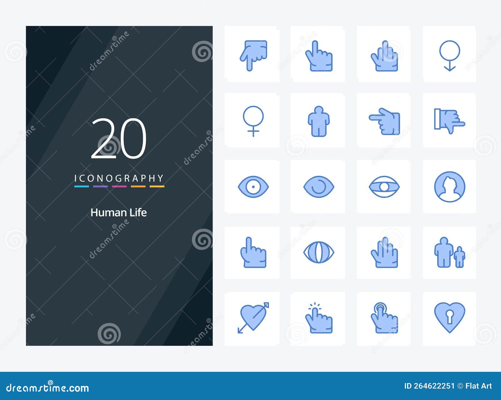 20 Human Blue Color Icon for Presentation Stock Vector - Illustration ...