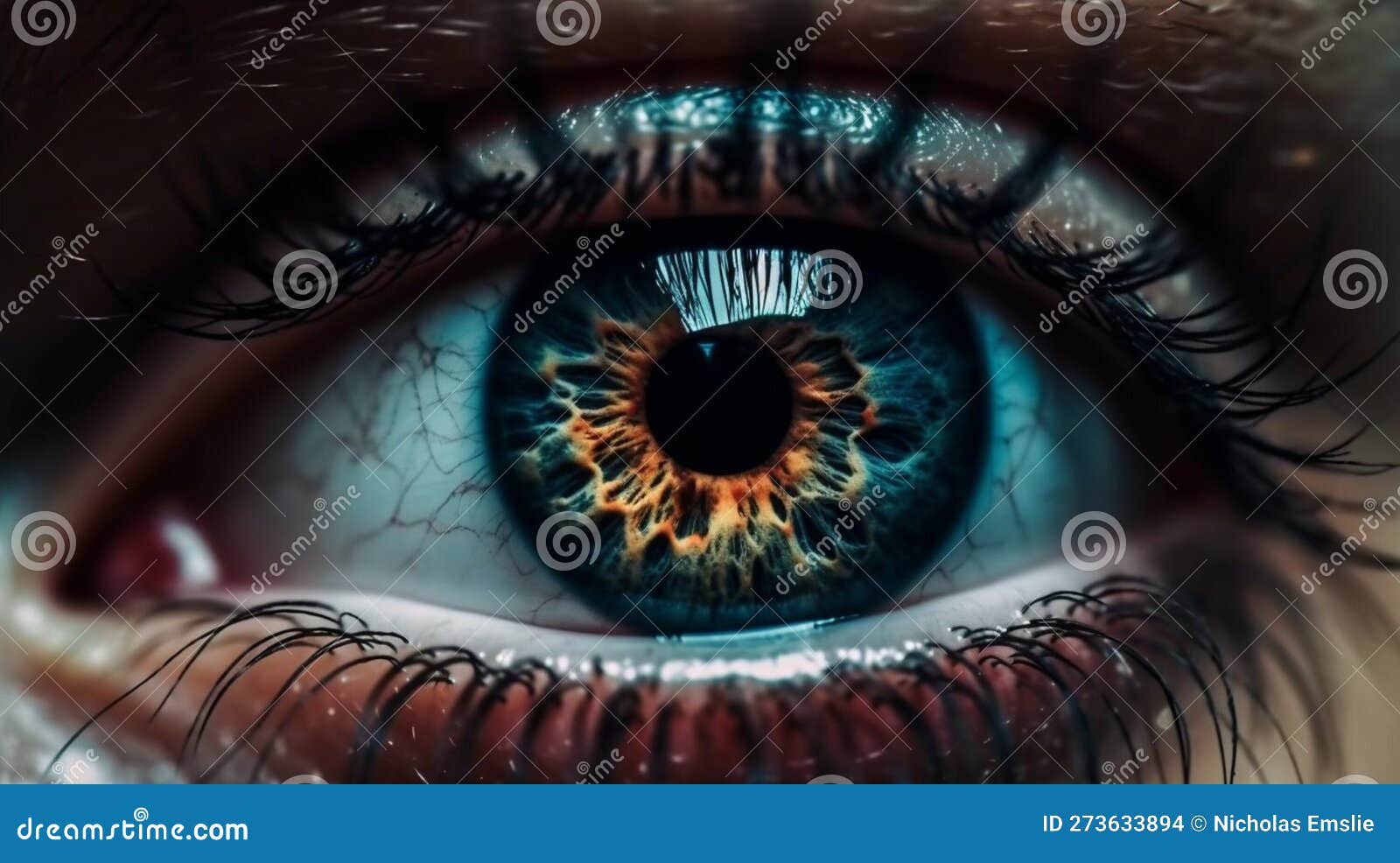 Human Blue Eye Extreme Close Up Macro Photography Ai Generated Stock ...