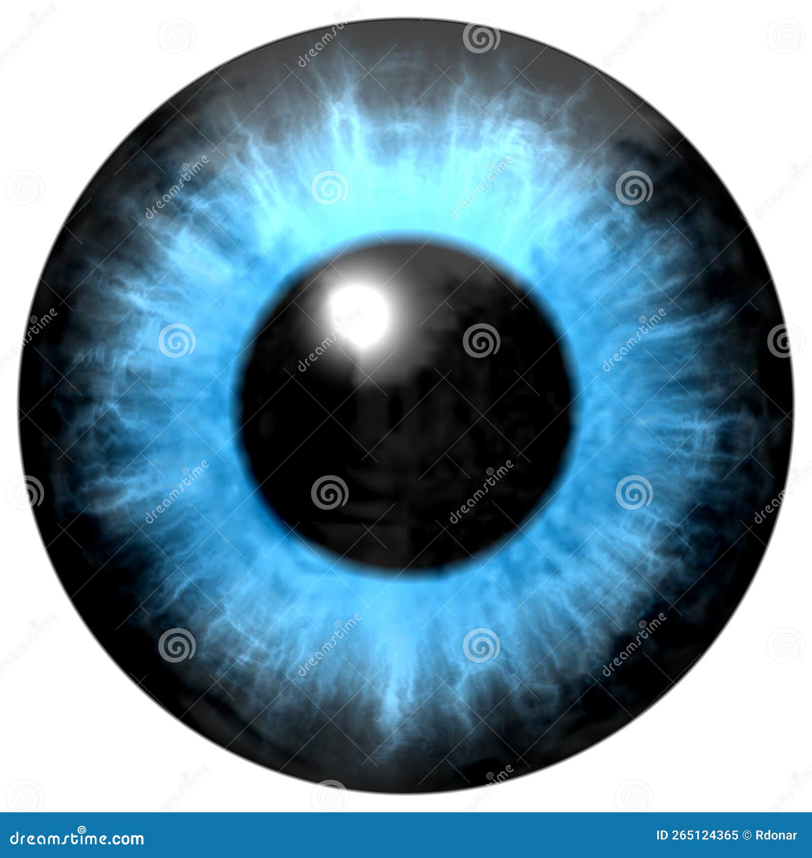 Human Blue Eye Iris. Isolated Blue Eye in Detail with Light Reflection ...