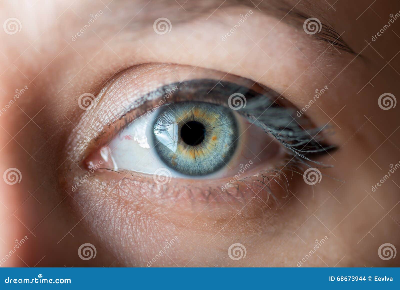 Human blue eye. stock photo. Image of inspiration, blue - 68673944