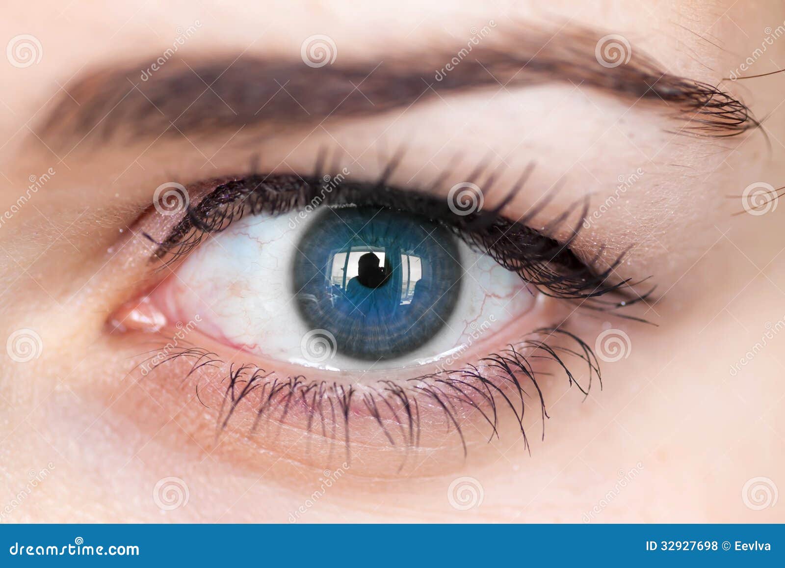 Human blue eye. stock photo. Image of care, beauty, eyes - 32927698