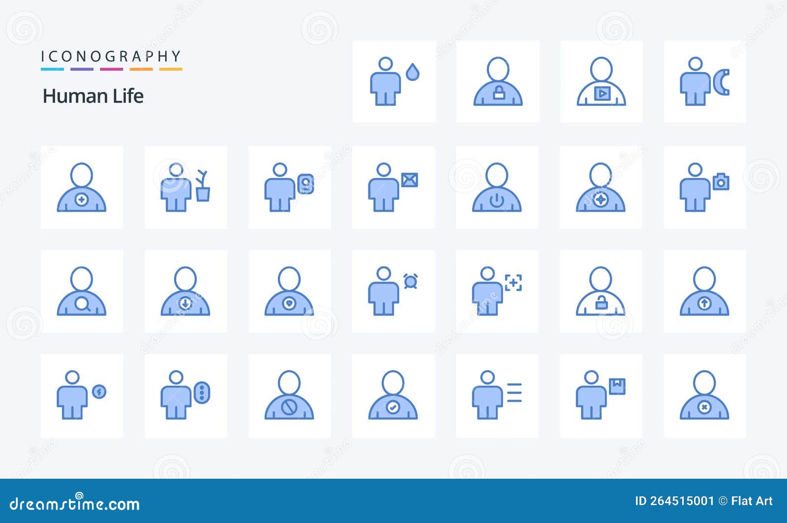 25 Human Blue icon pack stock vector. Illustration of user - 264515001