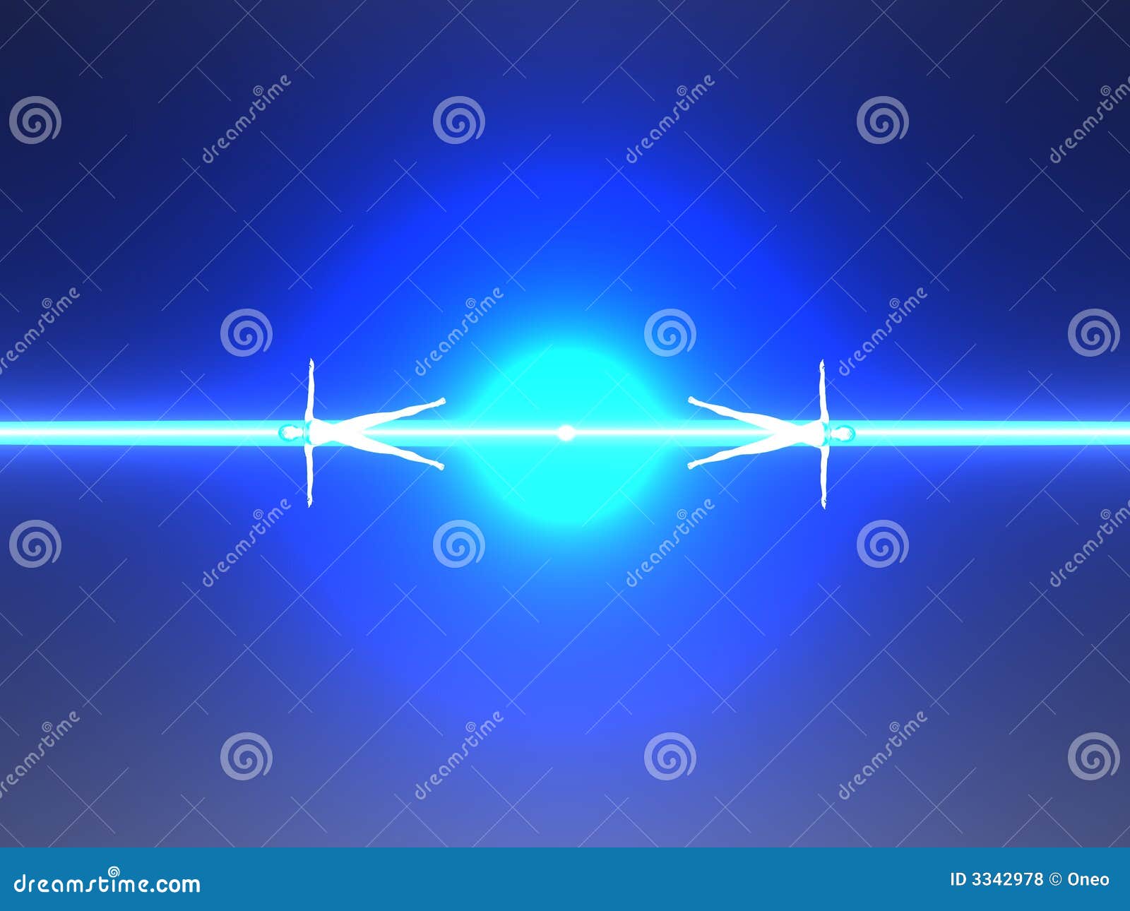 Human Bodies in Blue Power Ray Stock Illustration - Illustration of ...