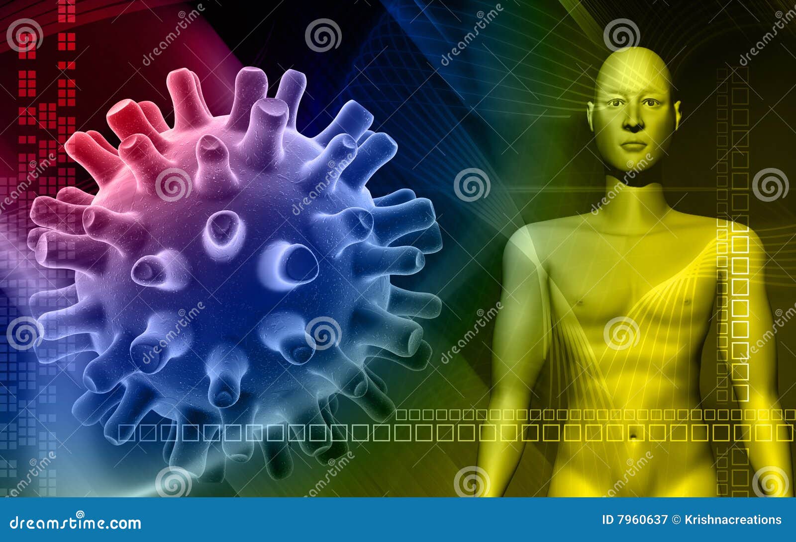 Human Body in Colour Background Stock Illustration - Illustration of ...