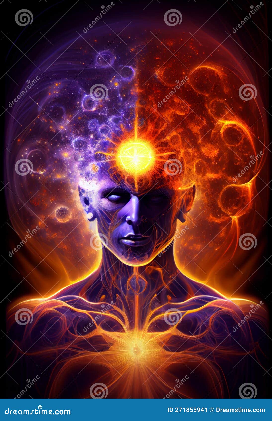 The Human Body in Connection with Space. AI Generated Stock ...