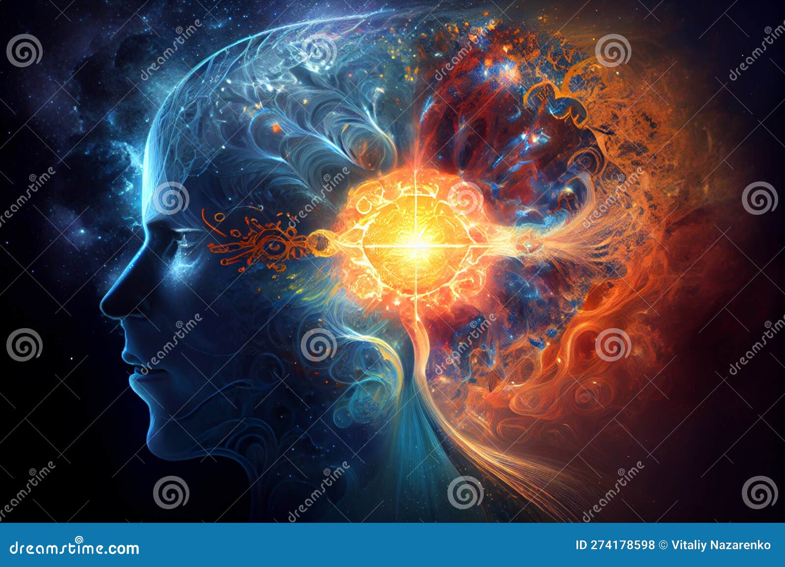 The Human Body in Connection with Space. AI Generated Stock ...