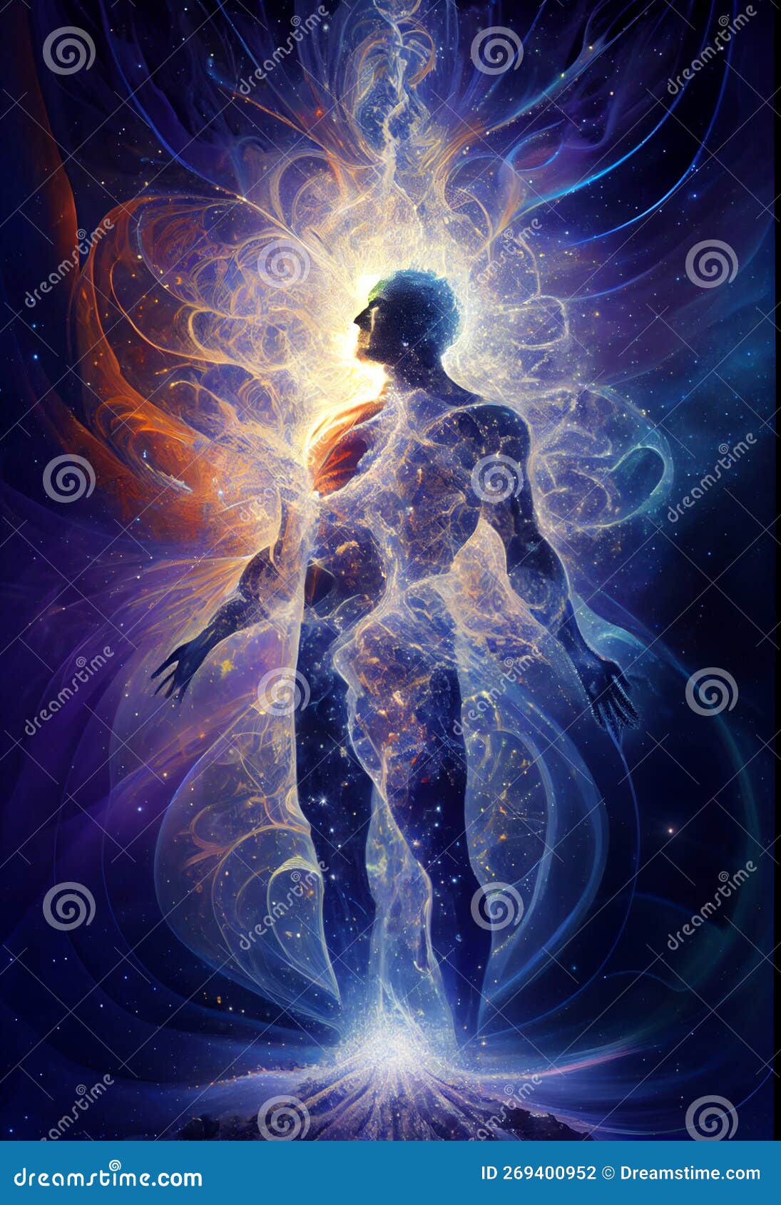 The Human Body in Connection with Space. AI Generated Stock ...