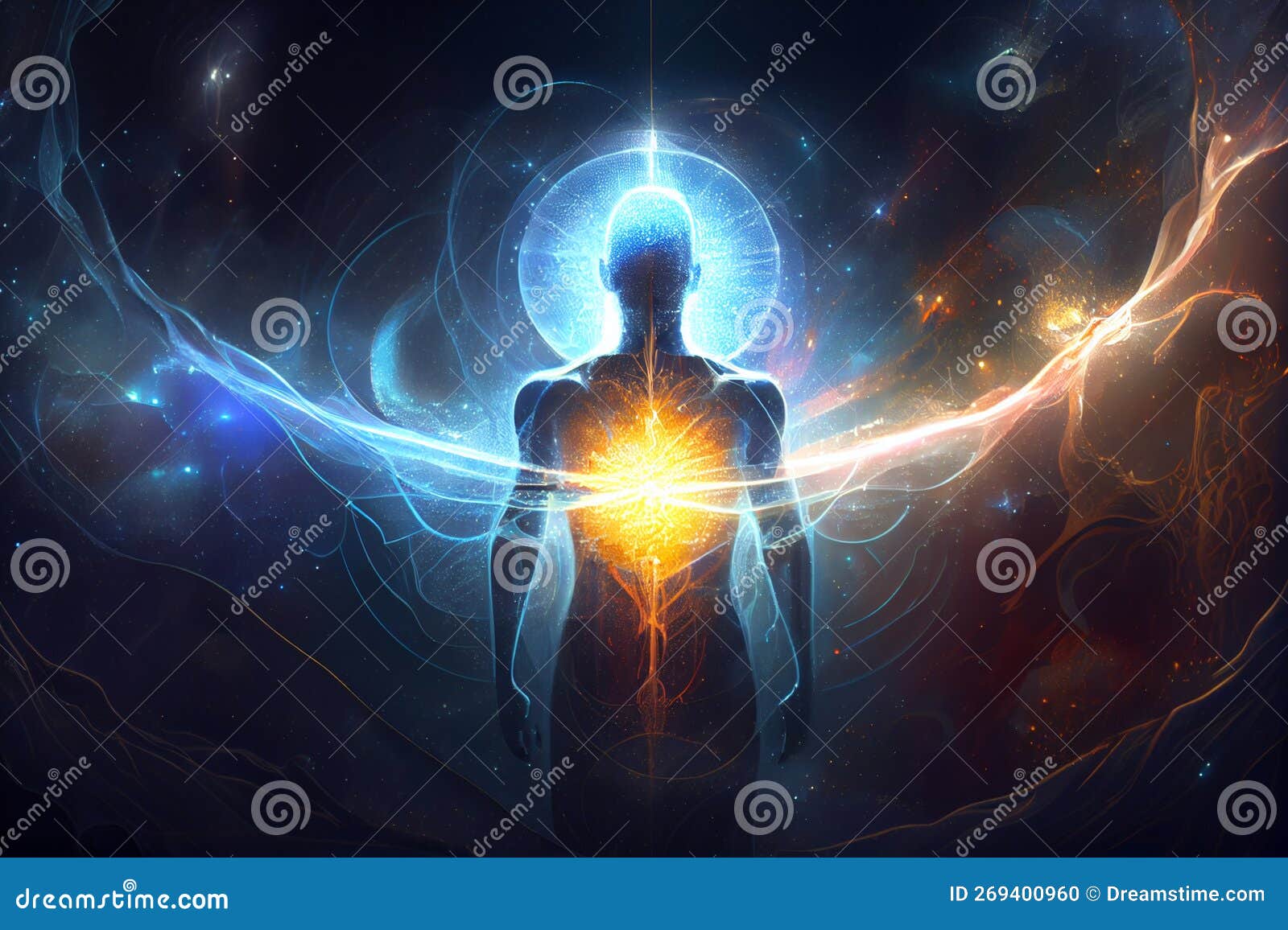 The Human Body in Connection with Space. AI Generated Stock Photo ...