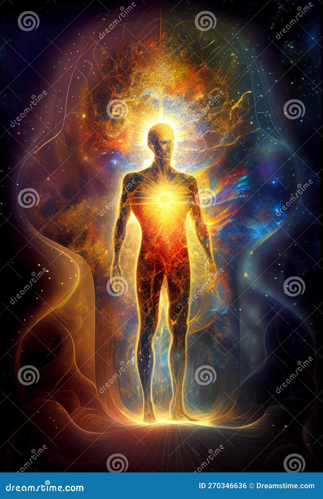 The Human Body in Connection with Space. AI Generated Stock ...