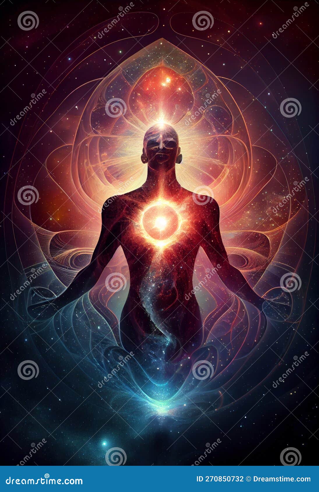 The Human Body in Connection with Space. AI Generated Stock ...