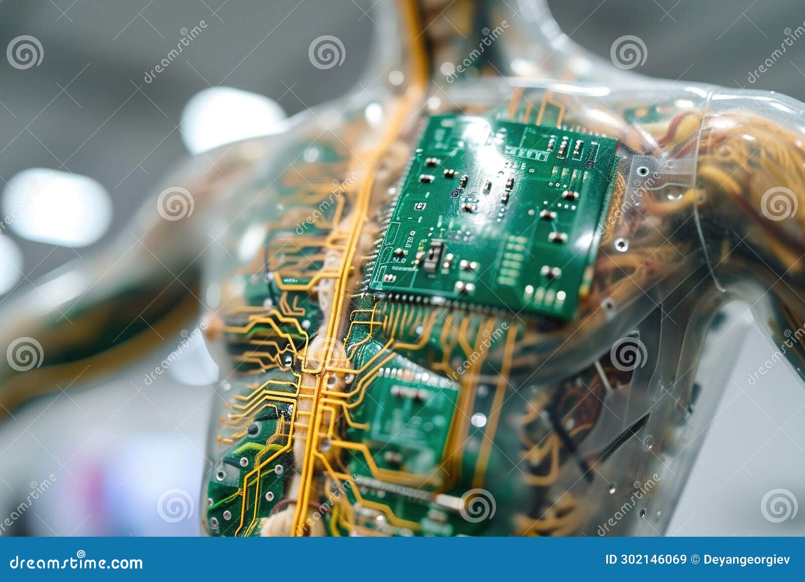 Human Body with Cybernetic Implants Showcasing Nanotechnology ...