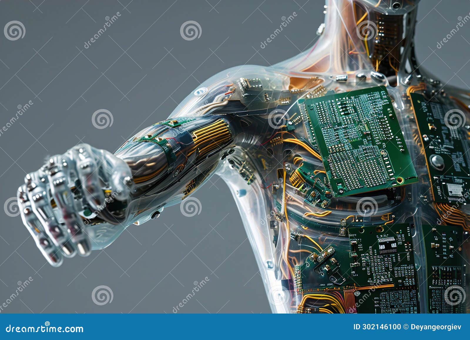 Human Body with Cybernetic Implants Showcasing Nanotechnology ...