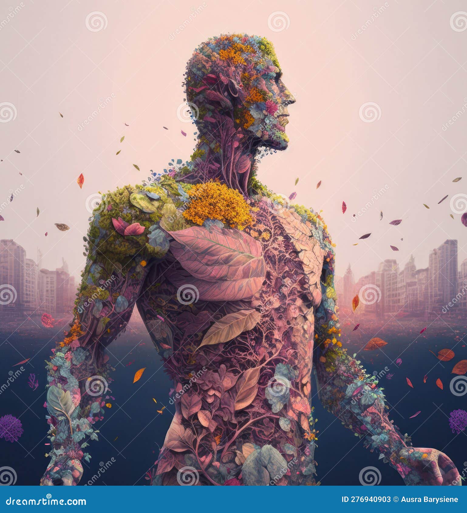 Human Body Entirely Made of Plants. Created Using Generative Al Tools ...