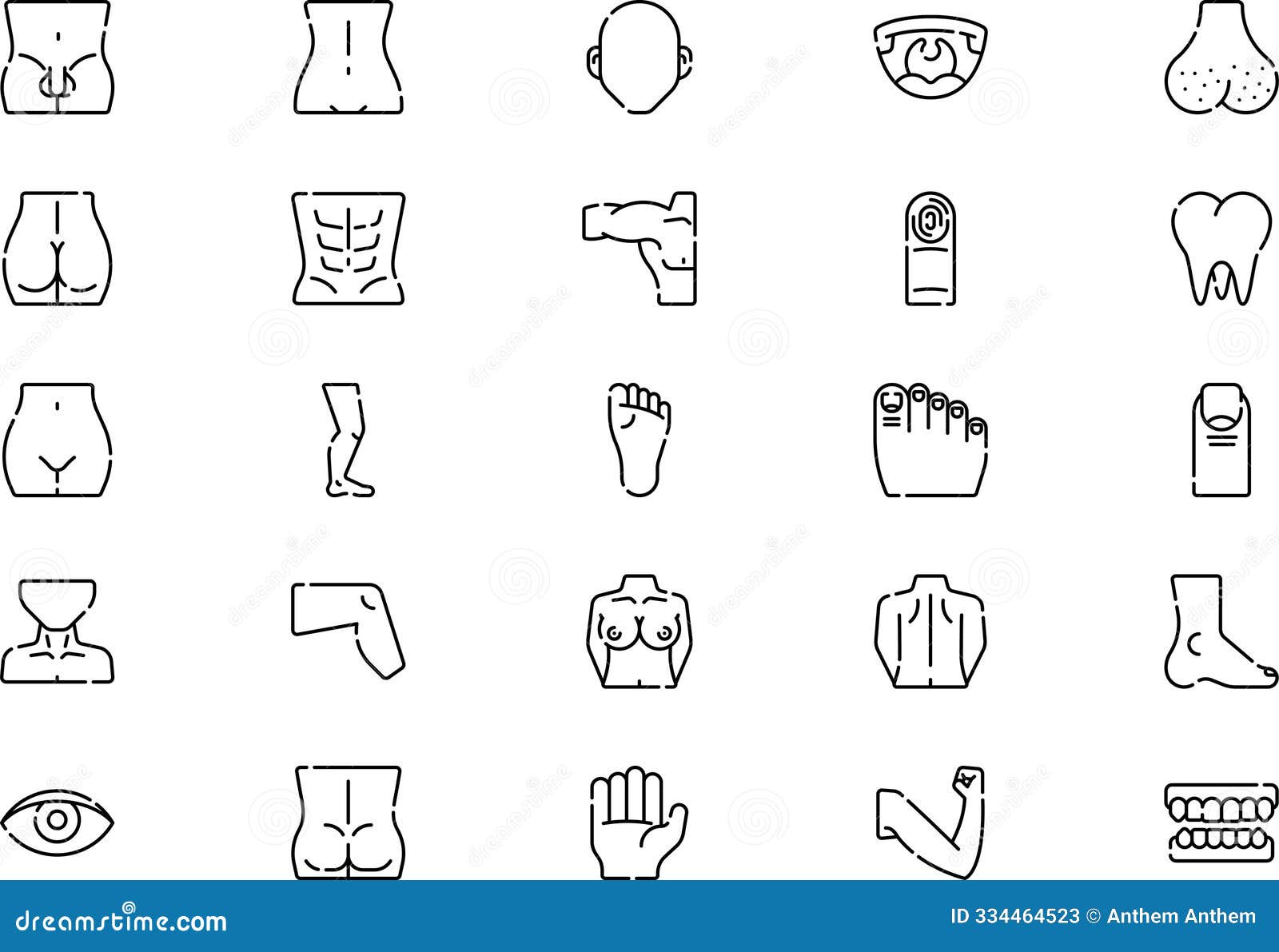 Human Body Icons Collection is a Vector Illustration with Editable ...