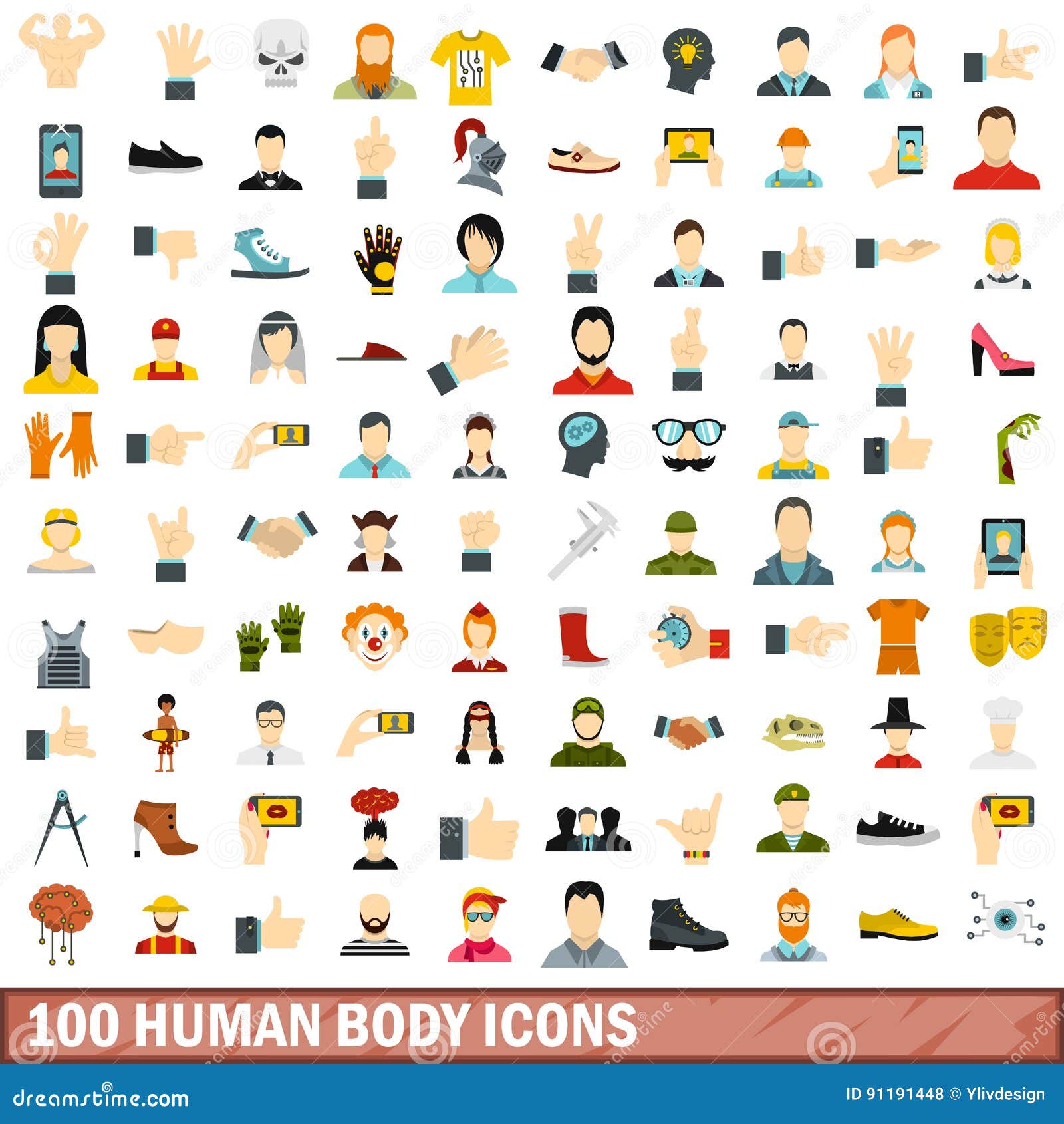 Set Of Body Icons With Infinity Symbol Vector Illustration ...