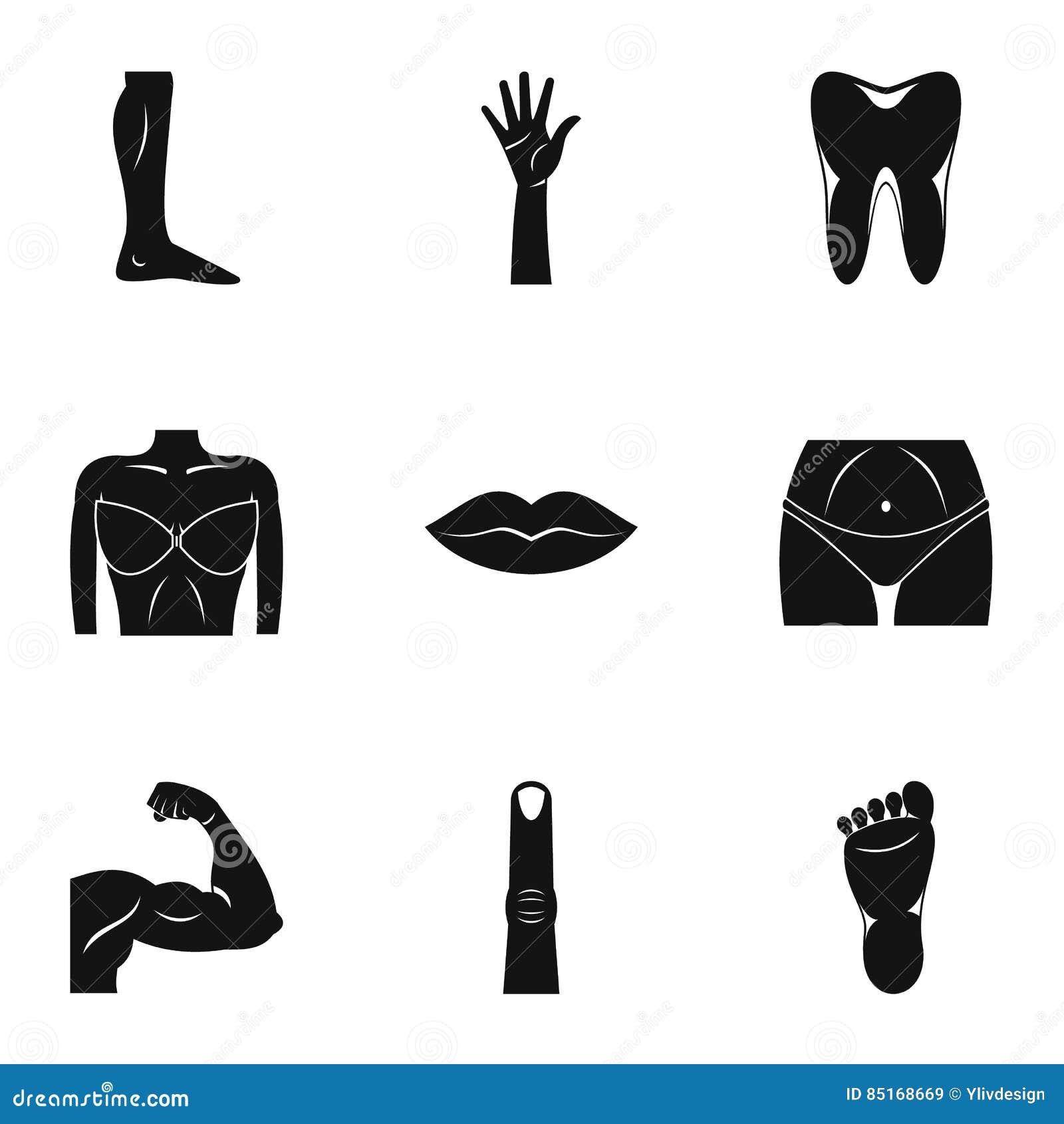 Human Body Icons Set, Simple Style Stock Vector - Illustration of nasal ...