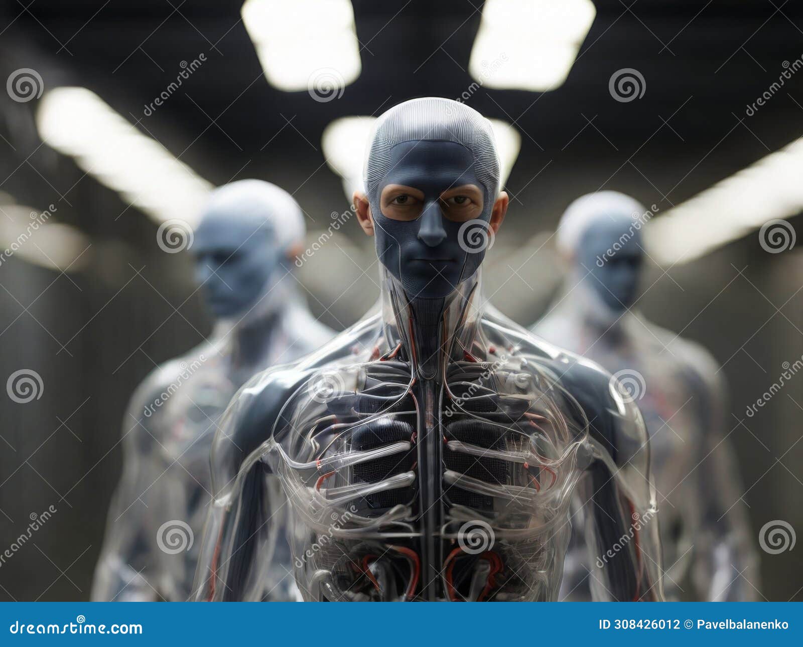 Human body with implants stock illustration. Illustration of scifi ...