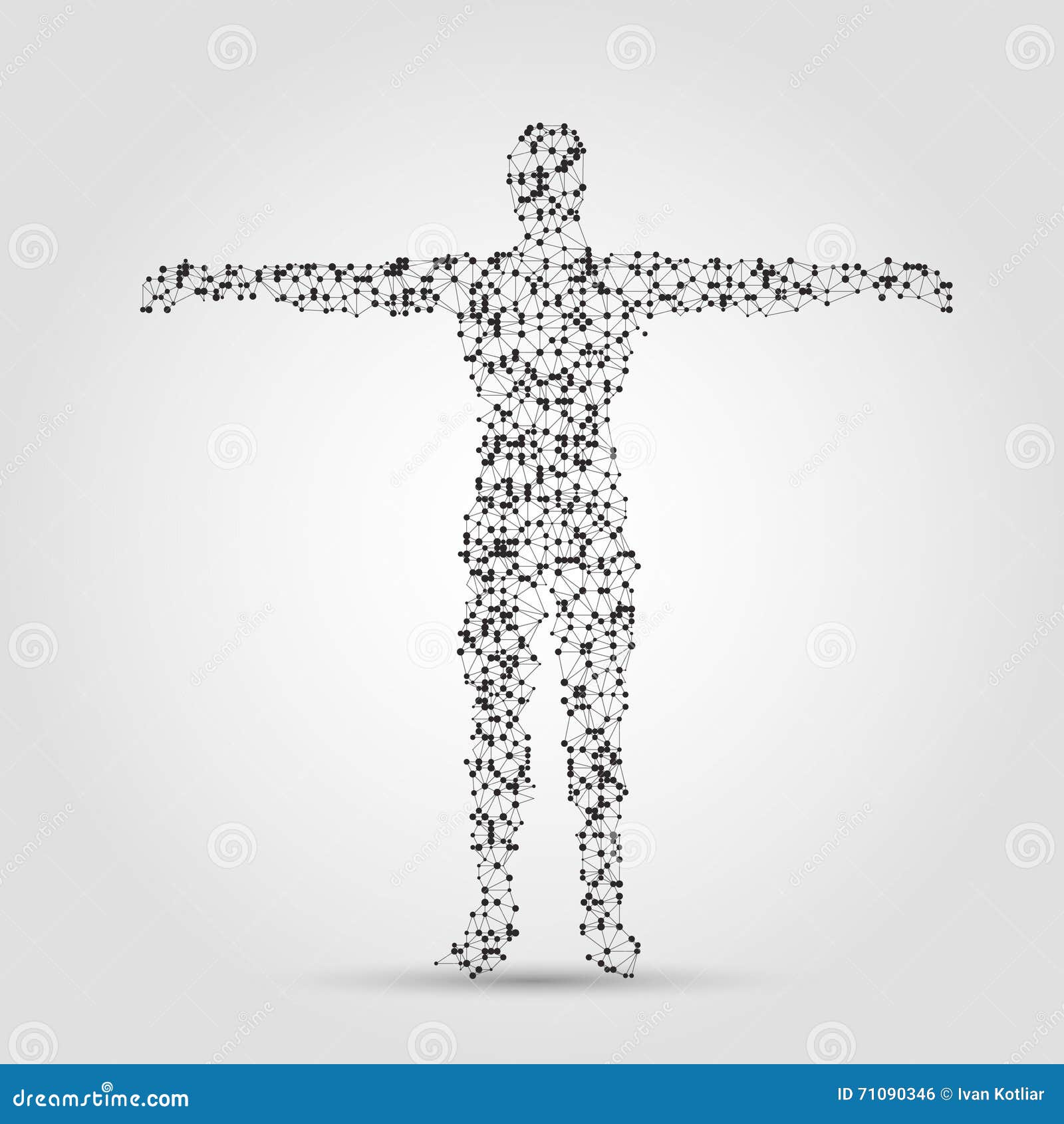Human Body Made of Dots and Lines. Stock Vector - Illustration of human ...