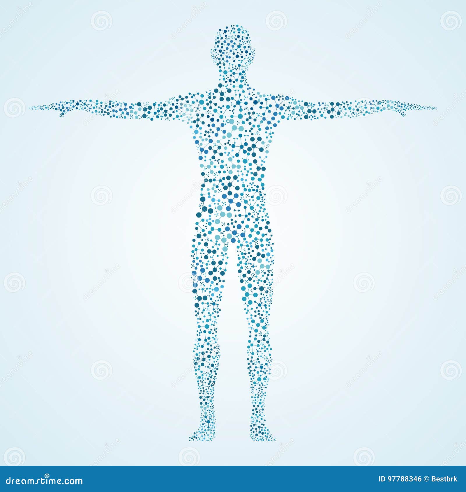 Human Body with Molecules DNA. Medicine, Science and Technology Concept ...