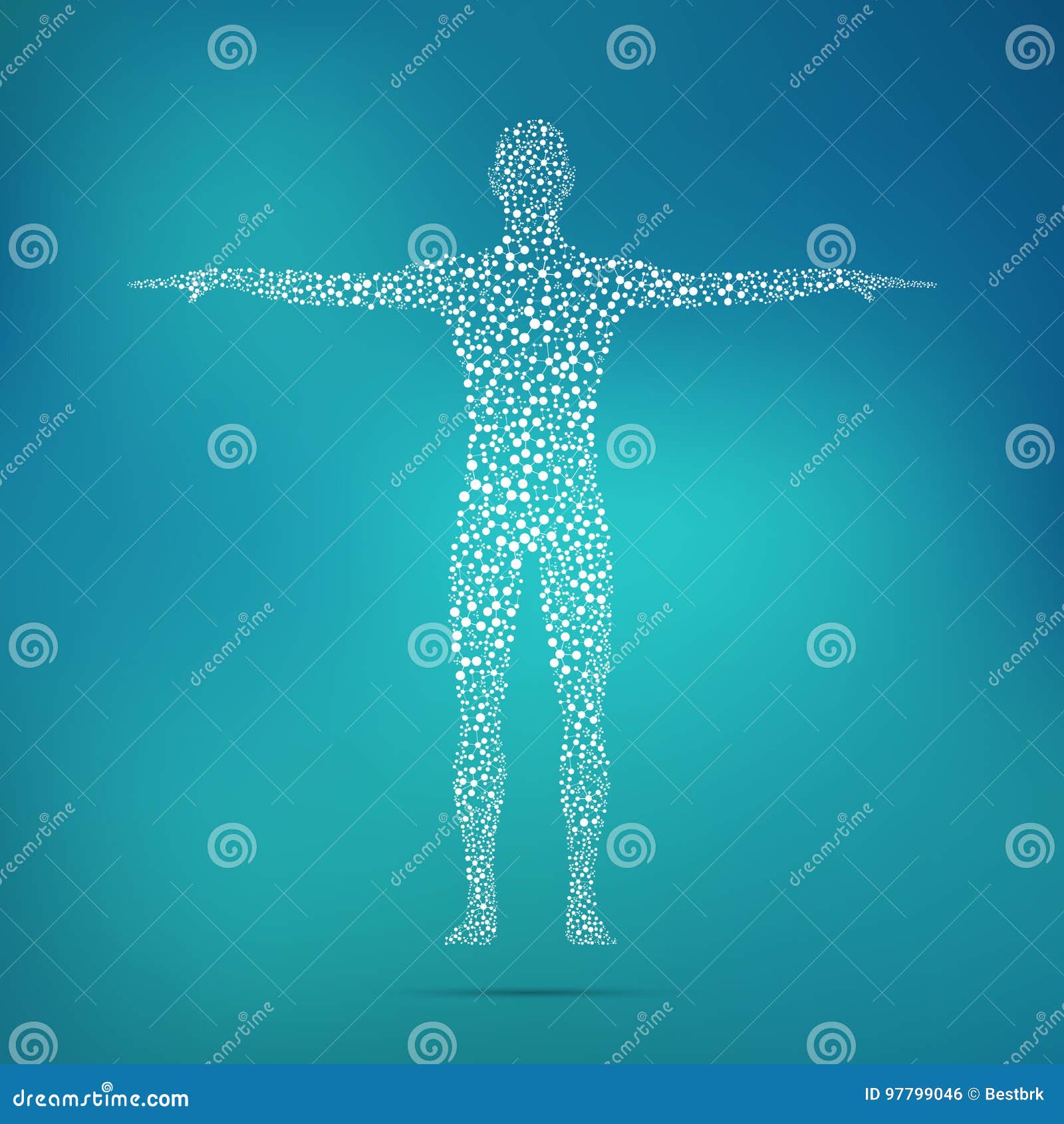 Human Body with Molecules DNA. Medicine, Science and Technology Concept ...